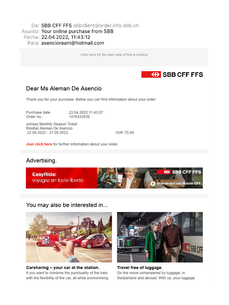 Order Confirmation: Unireso Ticket | PDF | Business | Law