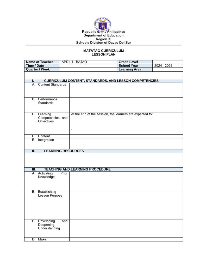 April DLL Sample English | PDF