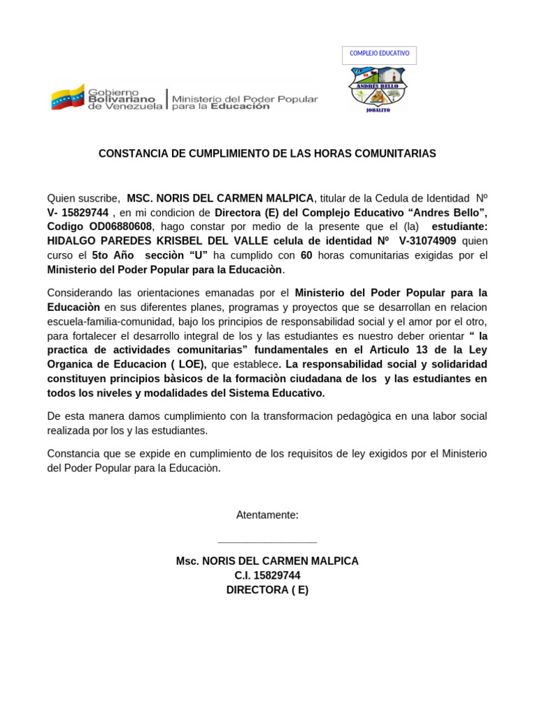 CONSTANCIA DE CUMPLIMIENTO Ya | PDF