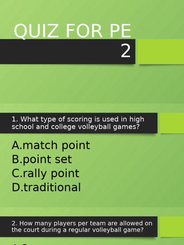 Quiz For Pe 2 | PDF