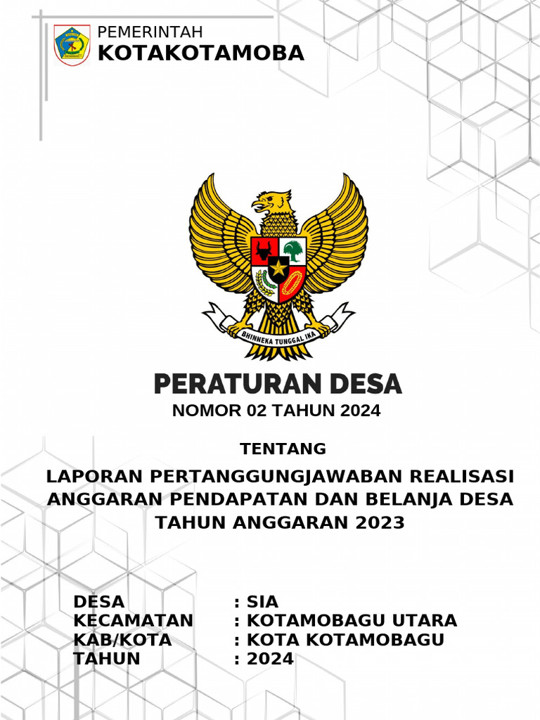 Fix Perdes Pertanggungjawaban Realisasi Apb Desa Ta. 2023 | PDF