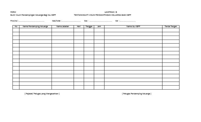 Form Pendampingan KB Pasca Salin | PDF