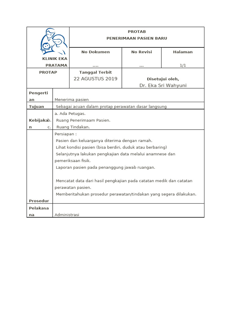 SOP KLINIK Ekapratama | PDF