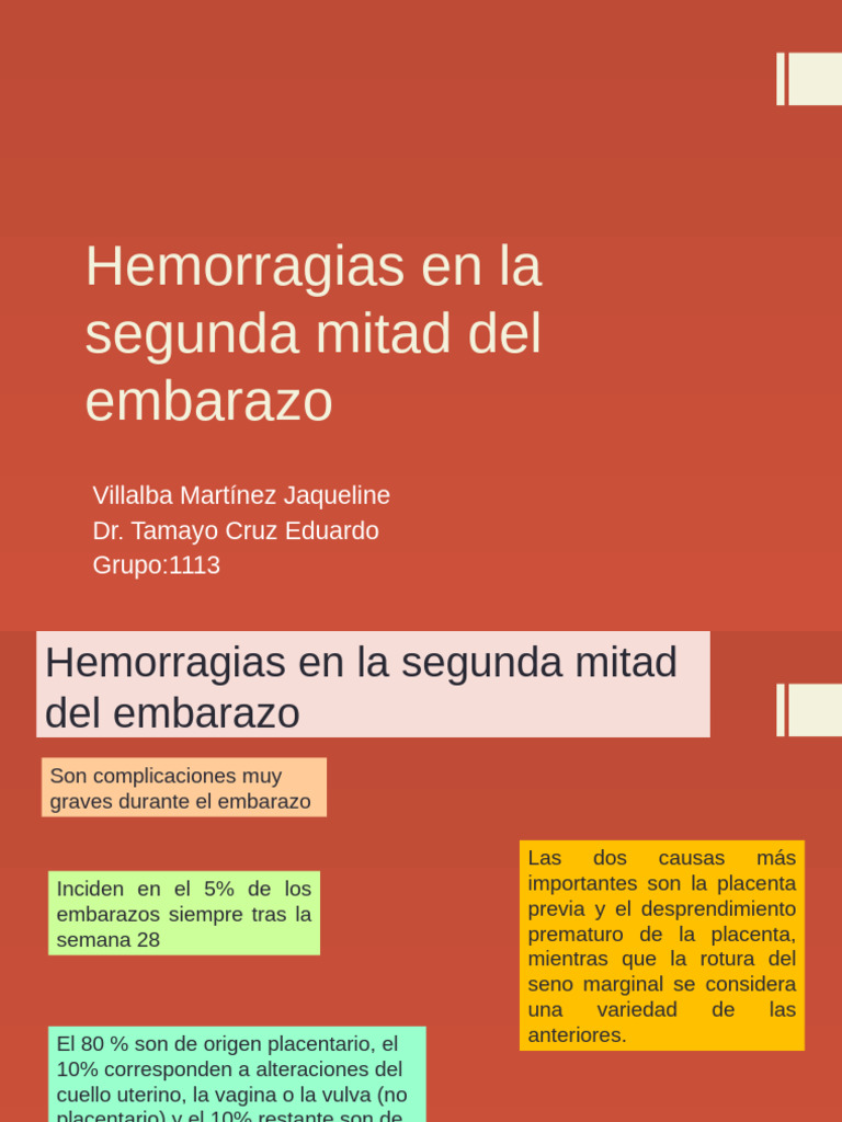 Hemorragias en La Segunda Mitad Del Embarazo | PDF