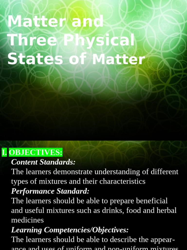 Matter and Three Physical States of Matter | PDF