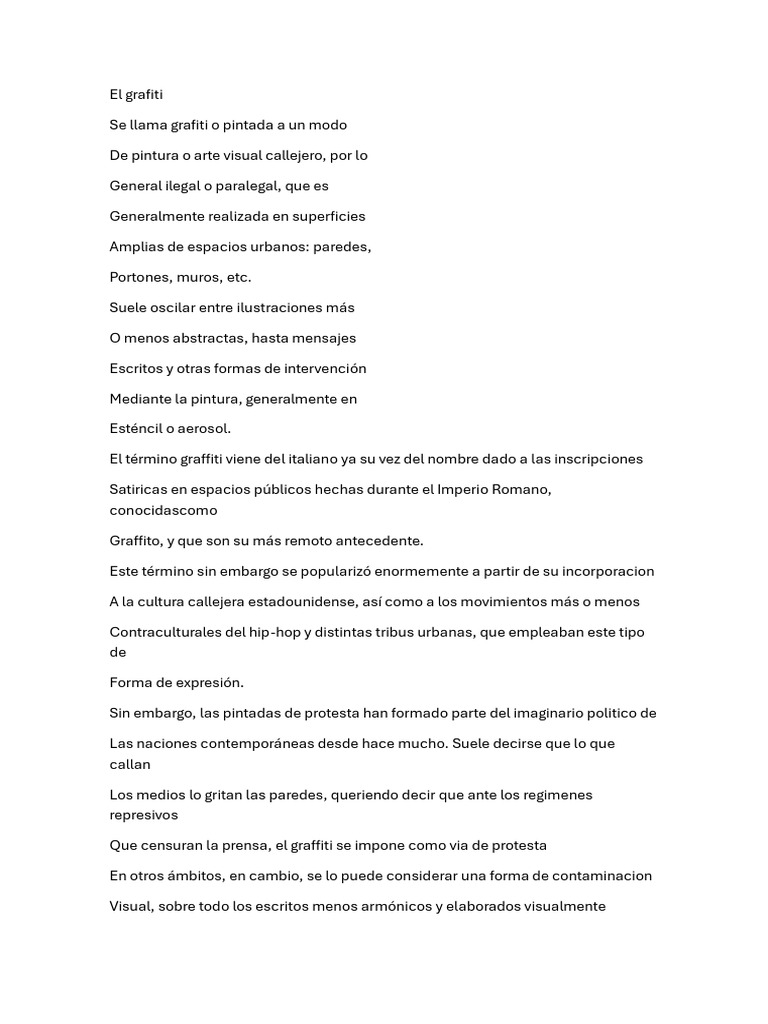 Grafittis y Mesas | PDF