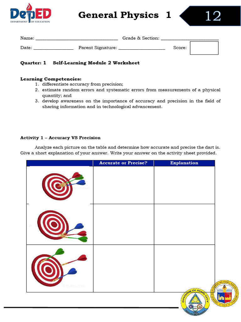General Physics 12 Q1 DW2 | PDF