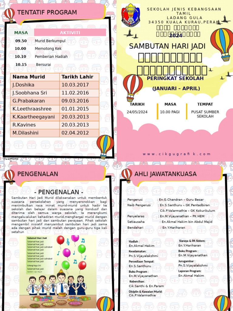 Buku Program Hari Jadi Murid | PDF