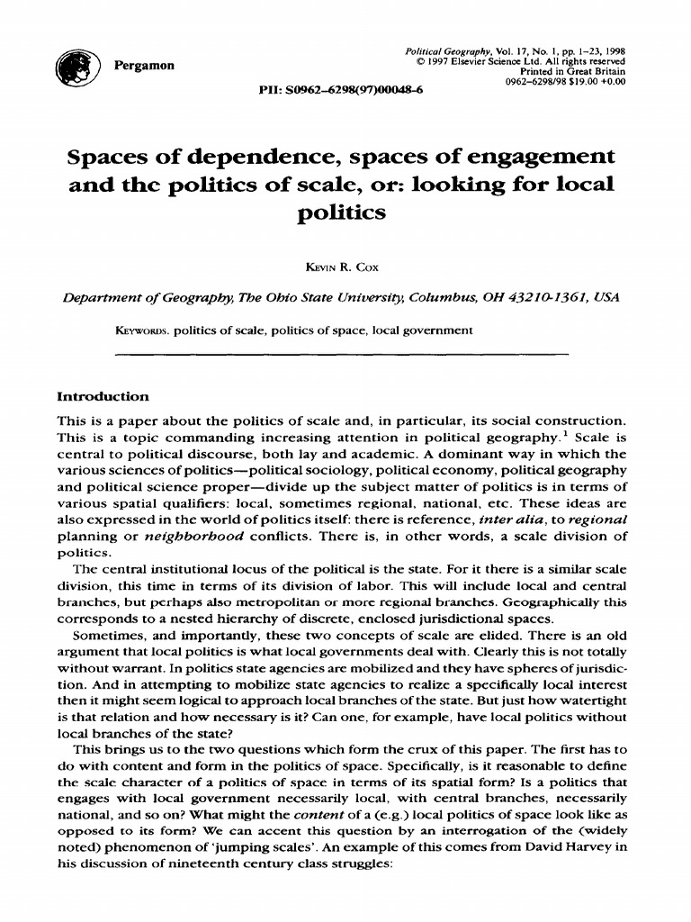 Kevin Cox Spaces of Dependence | PDF