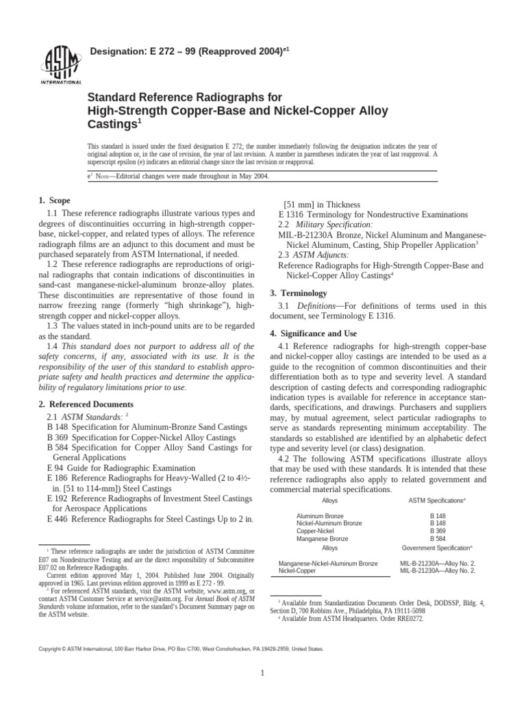 Astm E272 | PDF