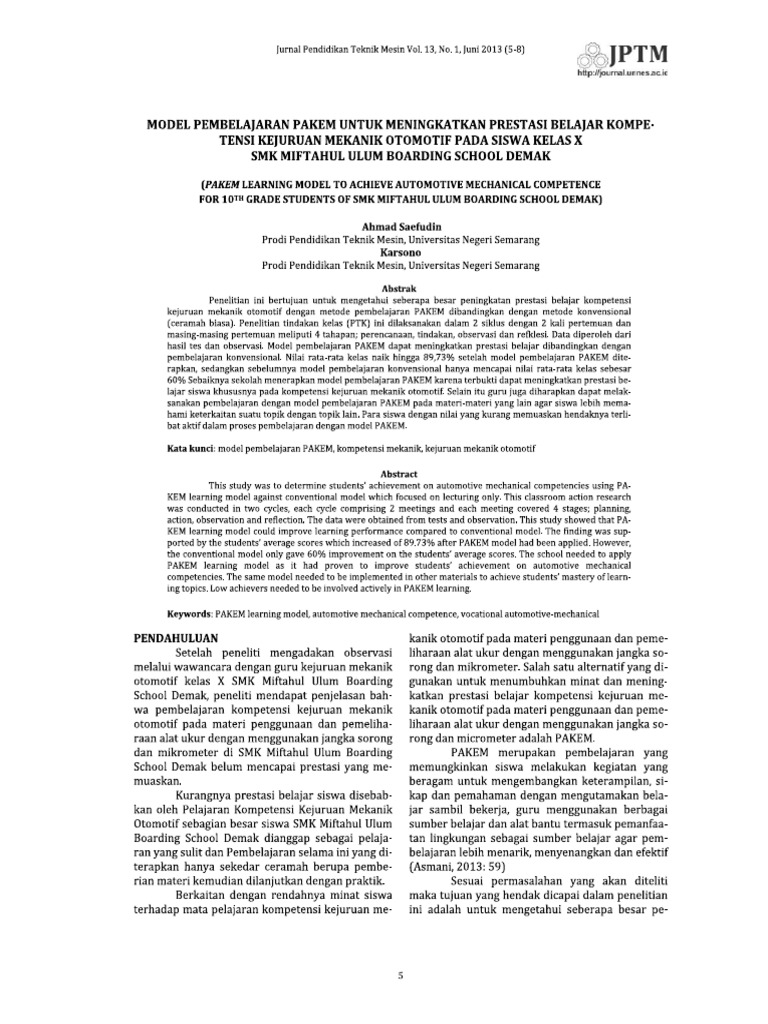 ID Model Pembelajaran Pakem Untuk Meningkat | PDF