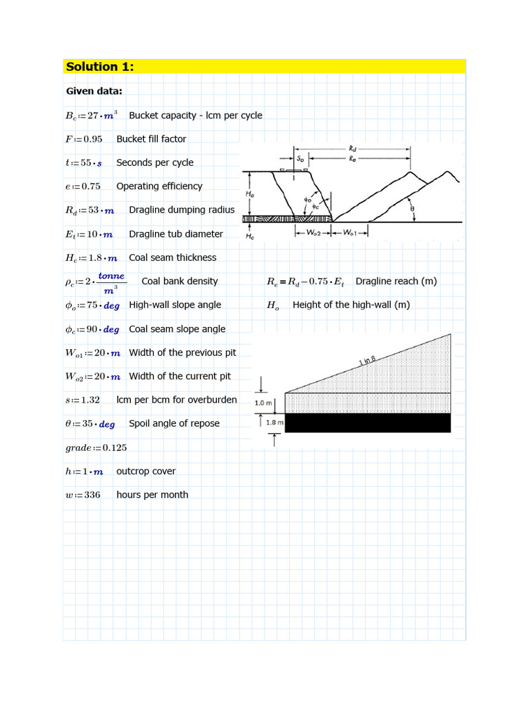 MINE4503 05 Strip Mining 016 ASSIGNMENT Individual Assignment 1-Part 3 Solution 1 | PDF | Coal ...