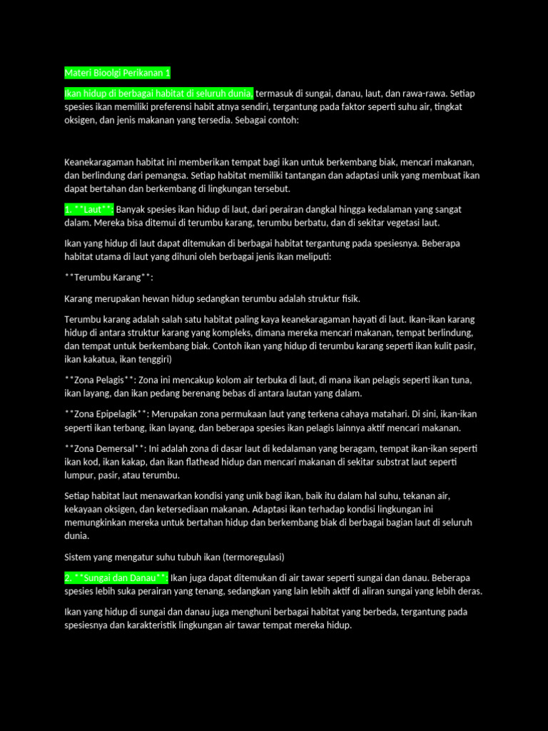 Biologi Perikanan 1 | PDF