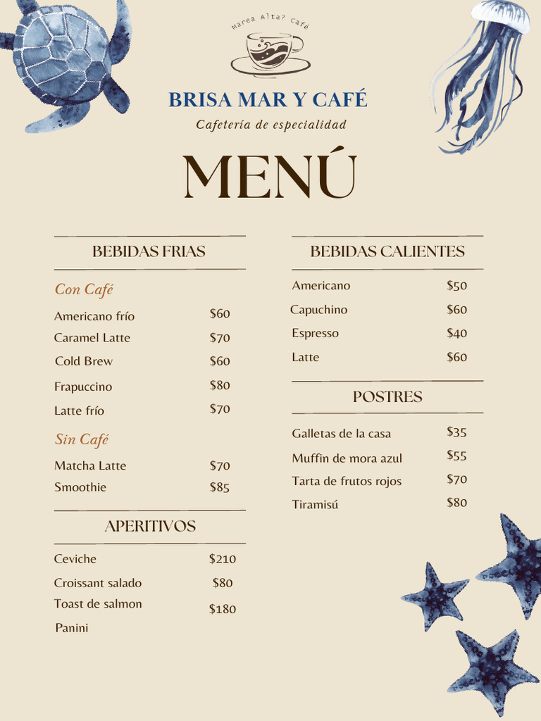 Menú Mar y Café | PDF
