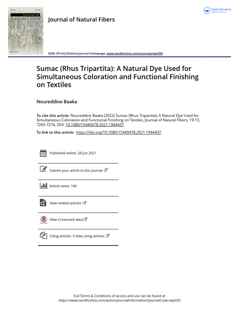 Sumac Rhus Tripartita A Natural Dye Used For Simultaneous Coloration ...