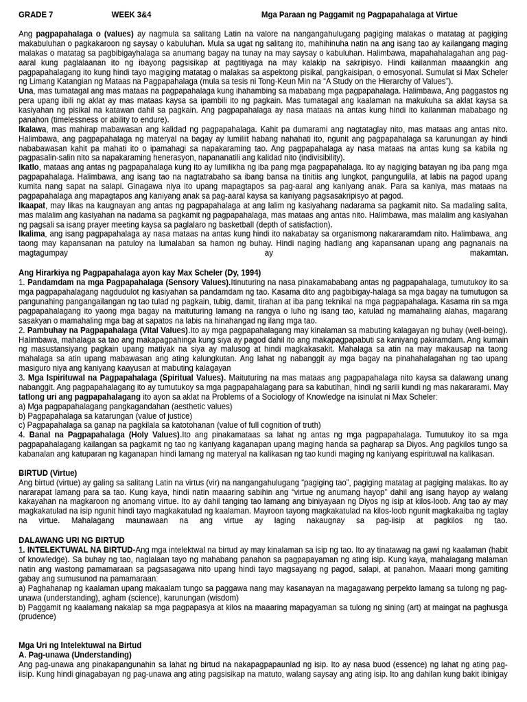 Grade 7 Week 3 | PDF