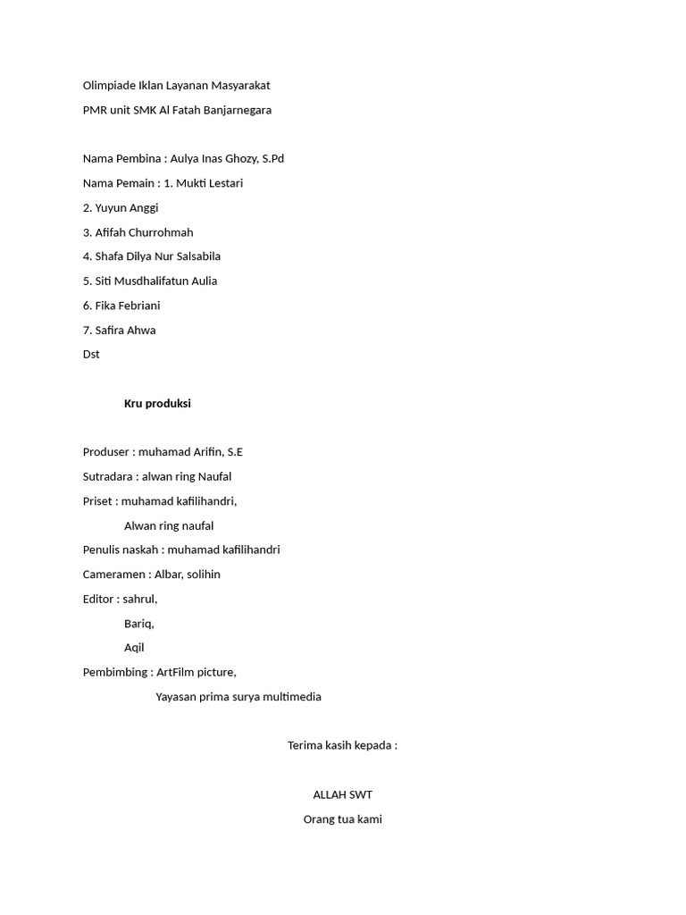 Credit Scene Iklan Masyarakat 2.0 | PDF