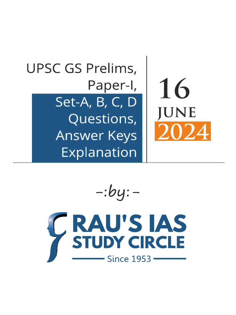 Final Answer Keys UPSC Prelims Paper I 2024 Answer and Explanation | PDF