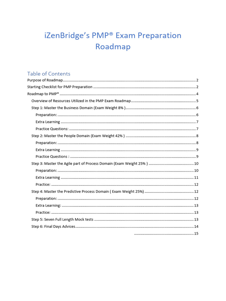Roadmap To PMP - 2024 Version 1.0 | PDF