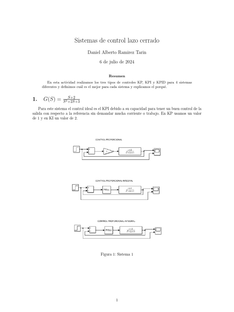Sistema de Control Lazo Cerrado | PDF