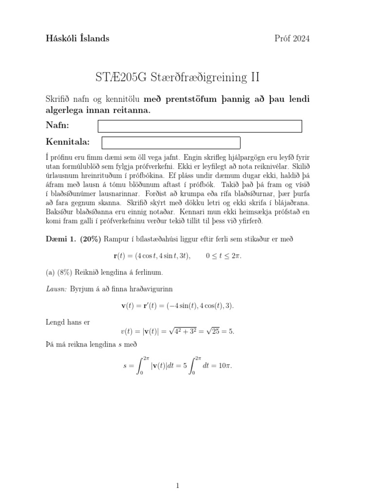 Lokaprof Lausnir | PDF