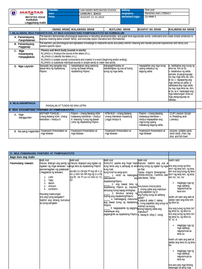 Week 3 Reading Day 1 To 5 | PDF