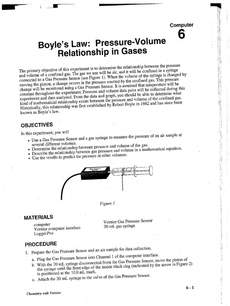 Lab 7 - Gases (Boyle's Law & Amonton's Law) | PDF