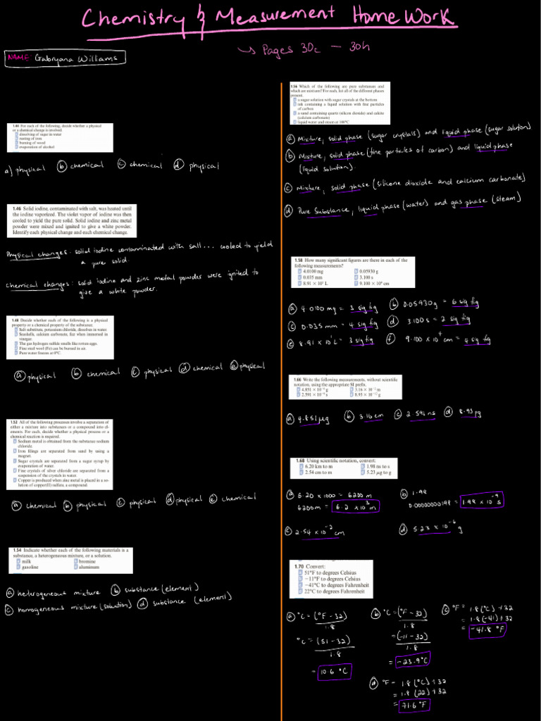 Chem Homework 1 Gabryana Will | PDF