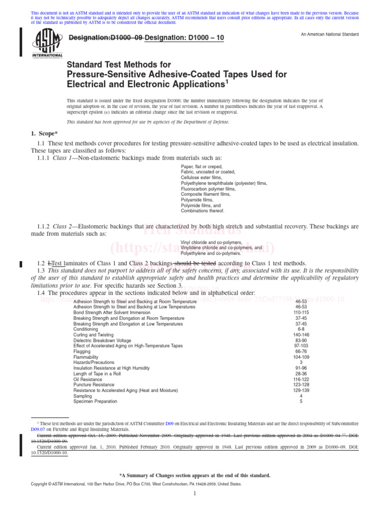 Astm D1000 10 | PDF | Insulator (Electricity) | Fracture
