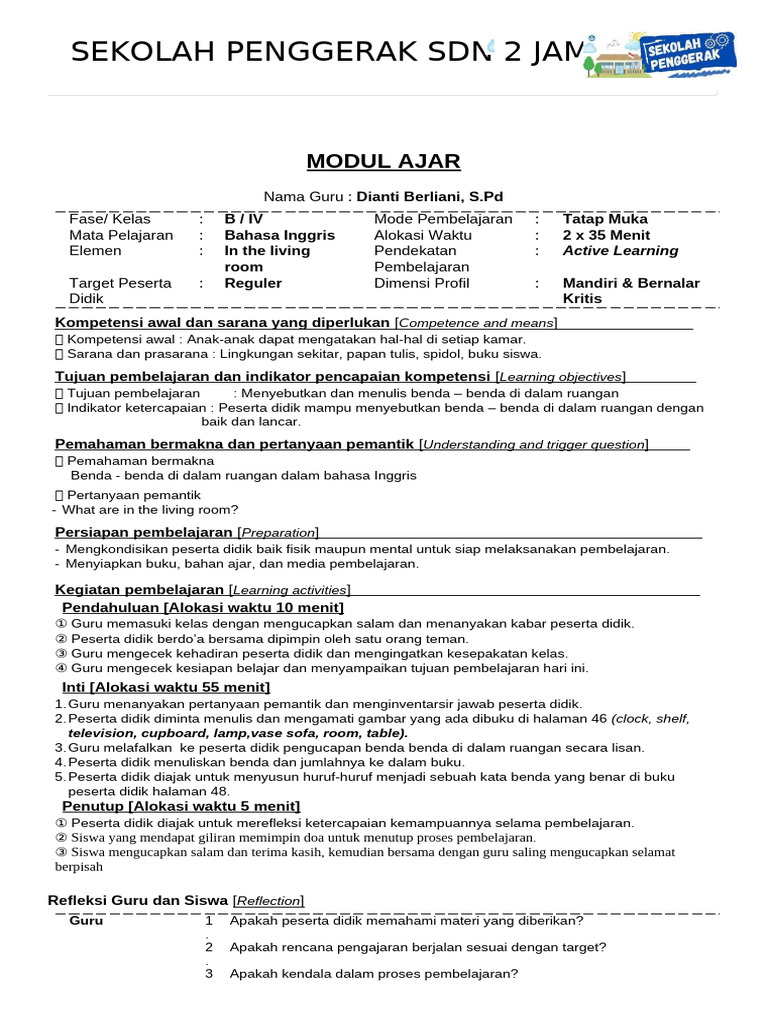 Modul Ajar Bahasa Inggris | PDF