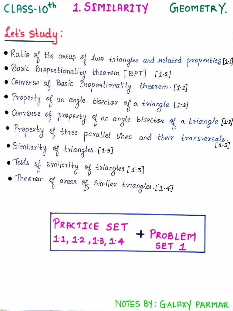 Geometry Notes by Galaxy of Maths | PDF