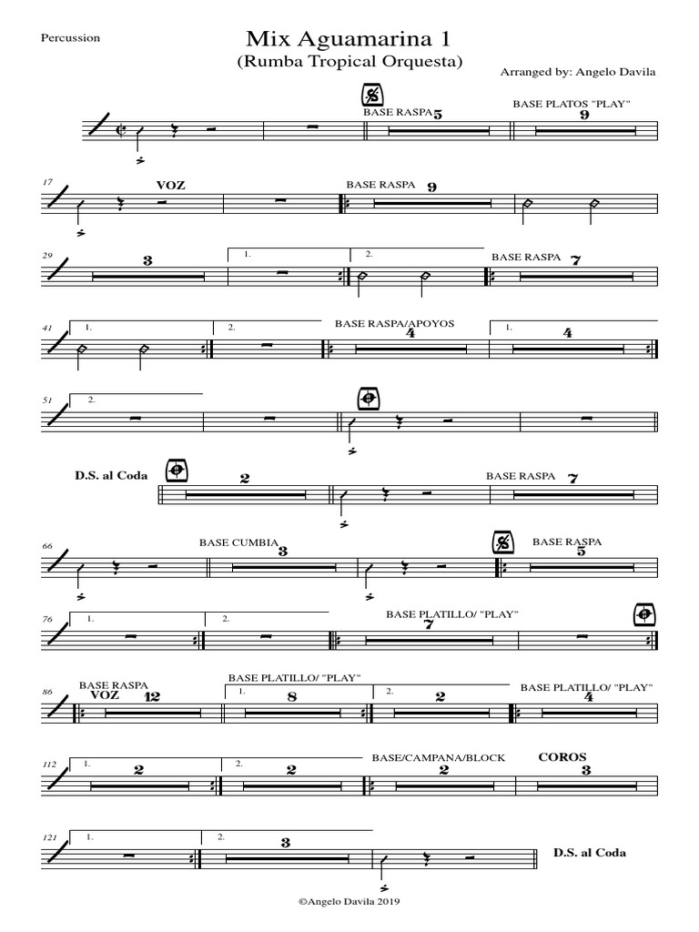 MIX AGUAMARINA 1 - Percussion | PDF