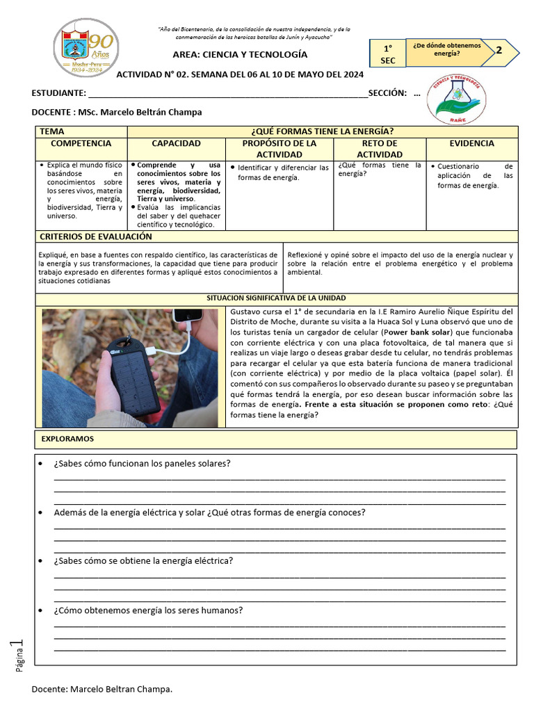 EDA 2, ACTIV. 2 CyT. 1° - 2024.. | PDF