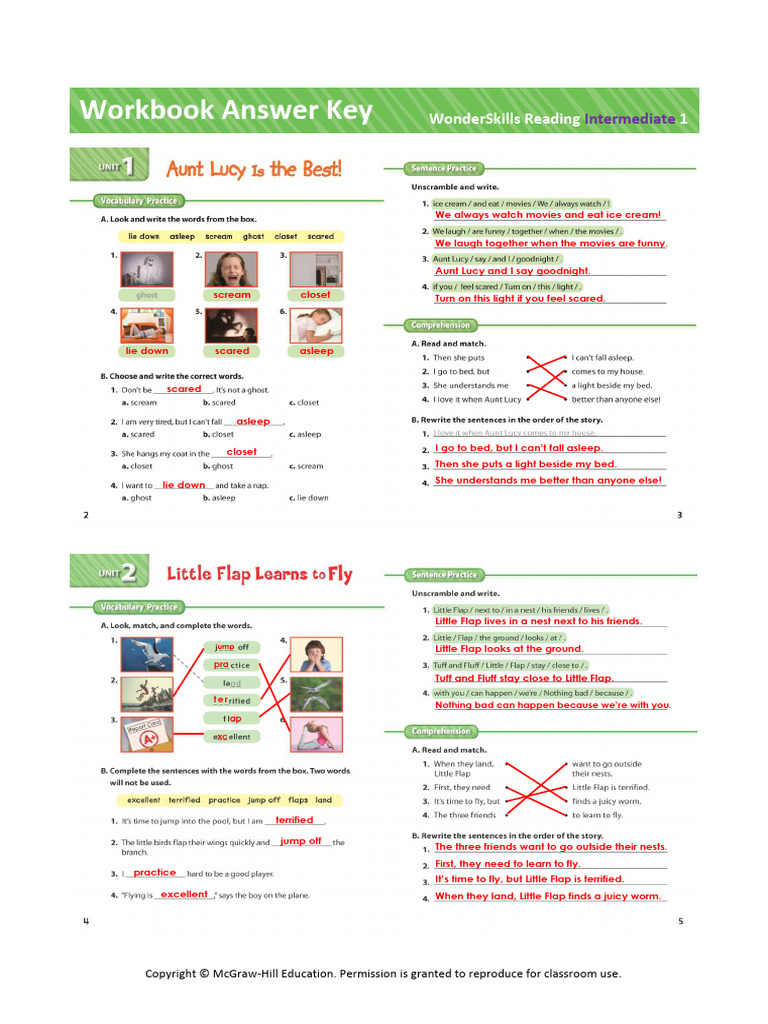 Intermediate 1 - WB Answer Key | PDF