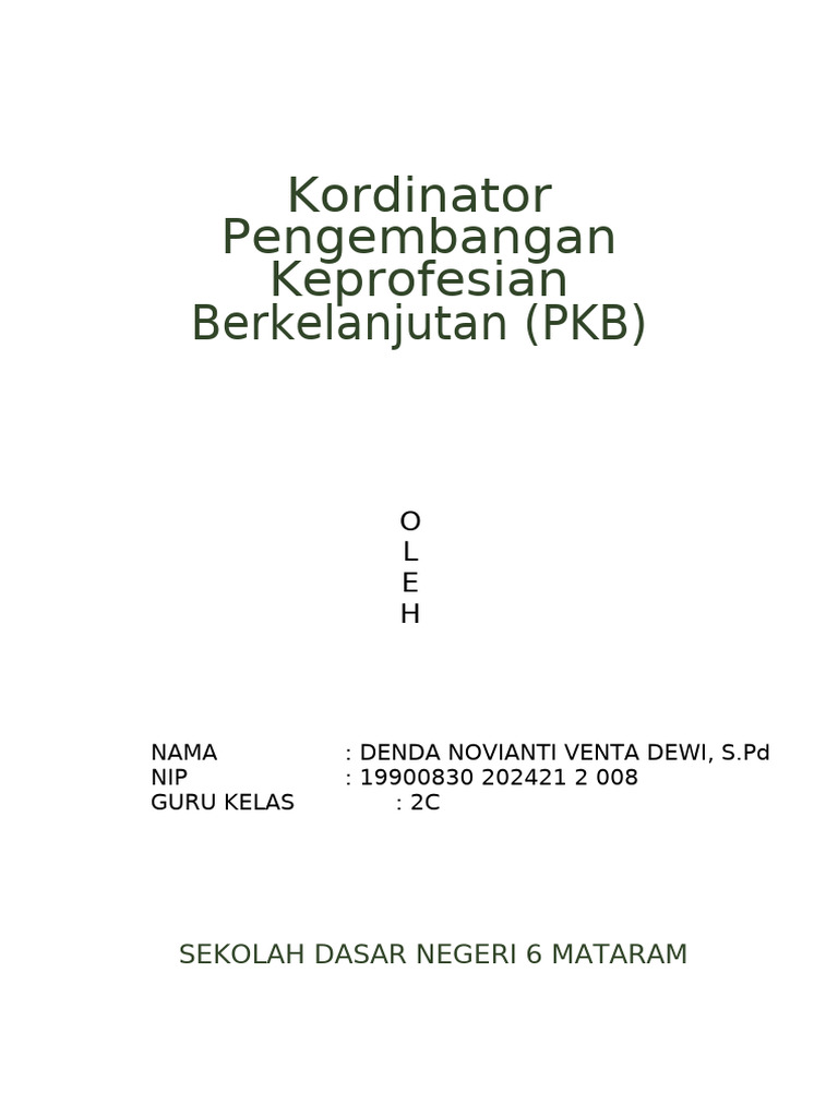 Laporan Koordinator PKB | PDF
