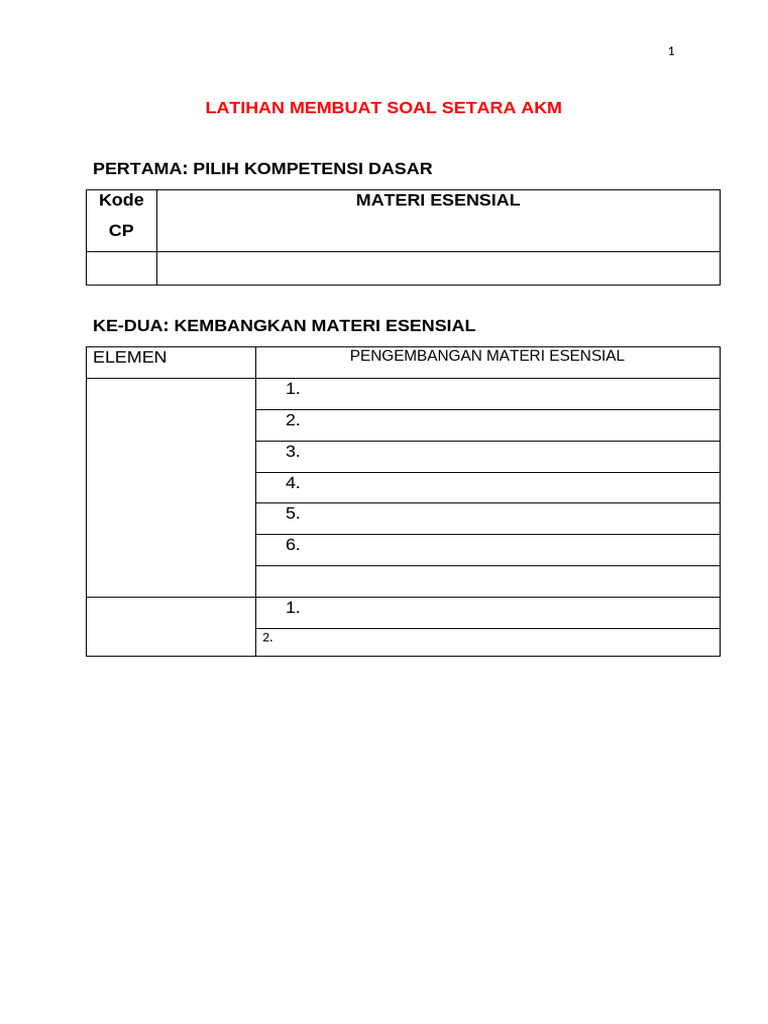 2 - Format Membuat Soal Setara Akm SD | PDF