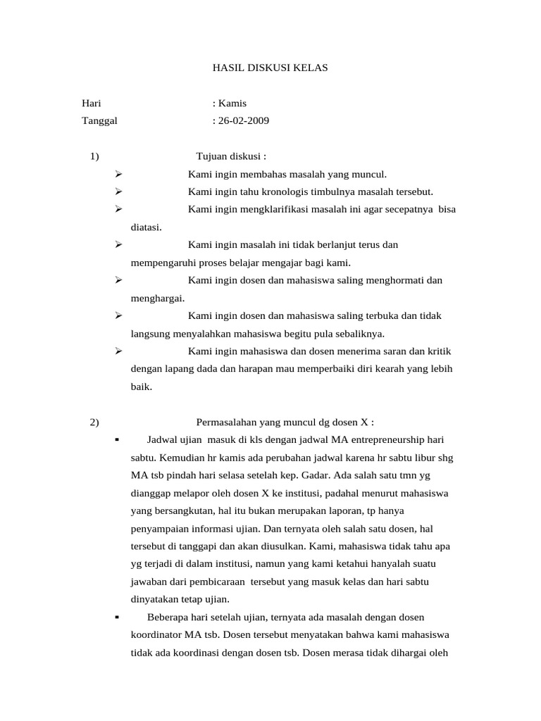 Hasil Diskusi Kelas | PDF