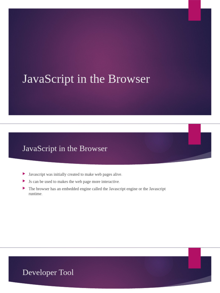 Javascript in The Browser | PDF