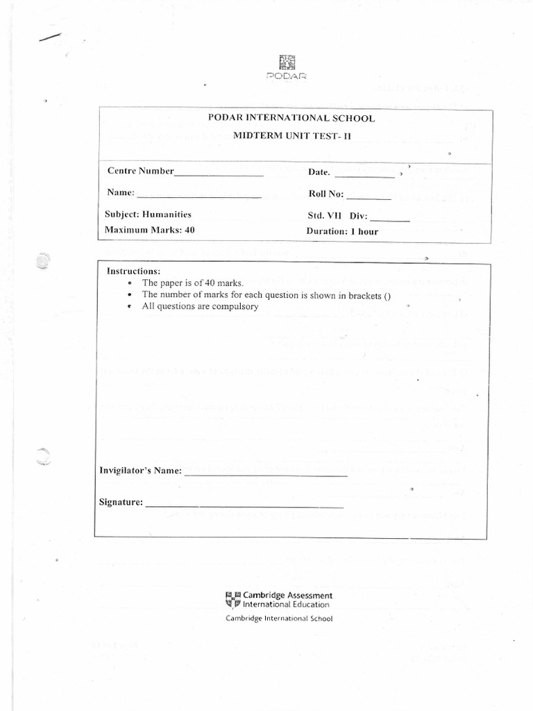 SST Mtut2 Pyp 7th Grade | PDF