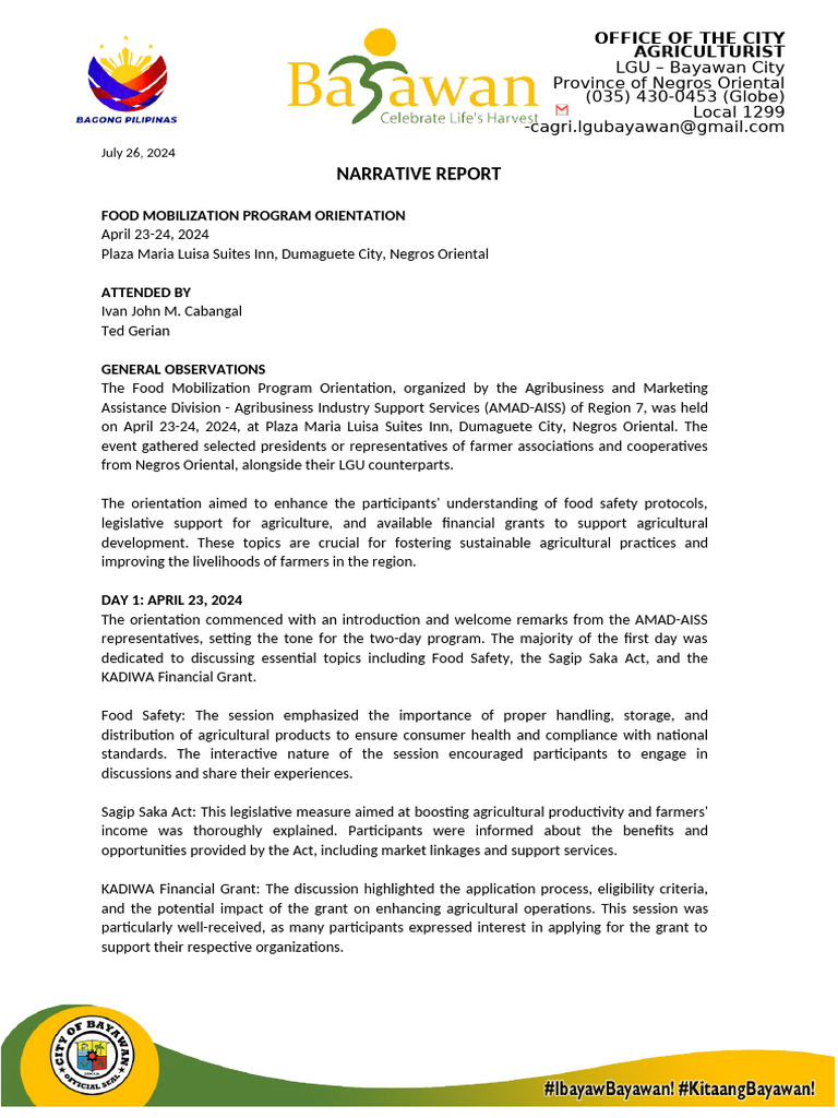 NEW Narrative Report | PDF