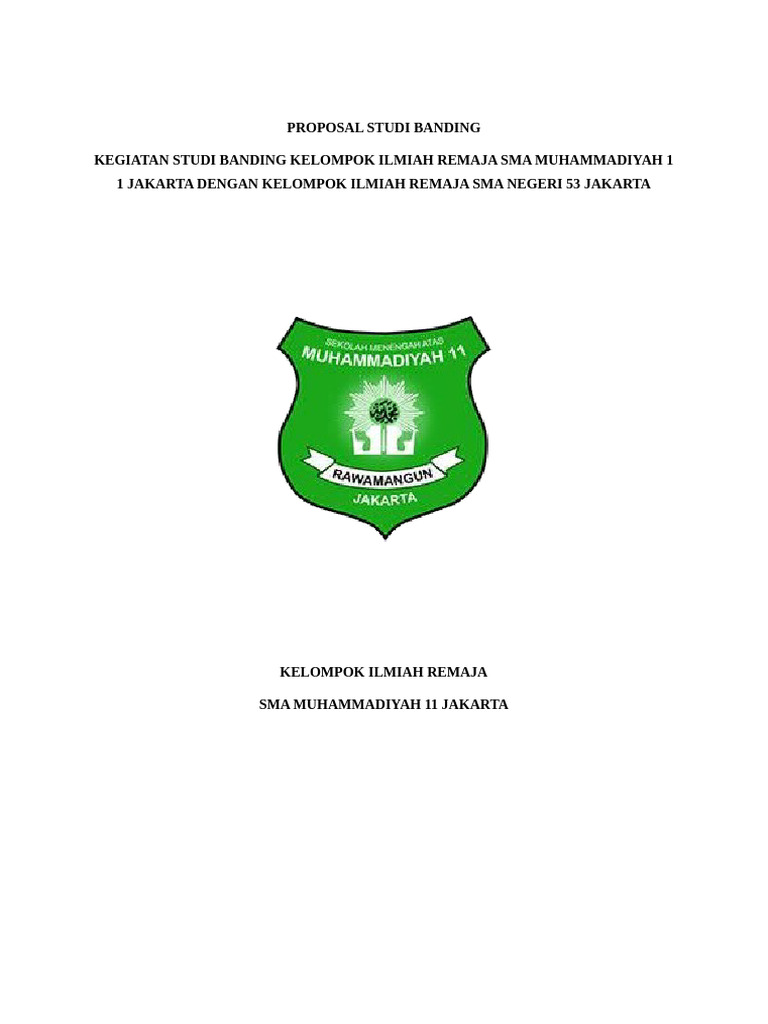 Proposal Studi Banding Kir Sma Muhammadiyah 11 | PDF