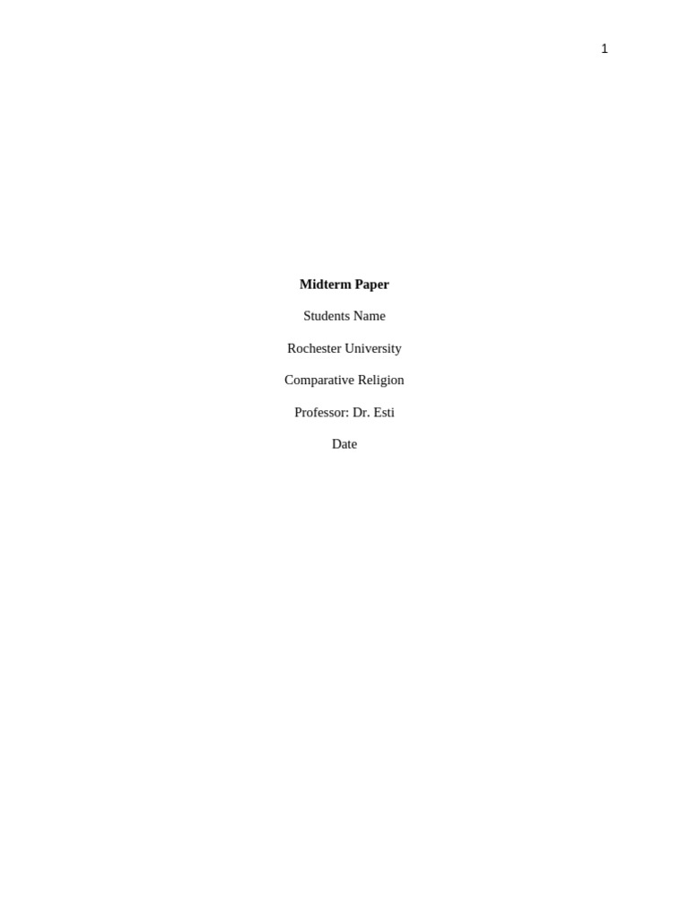 1 Page Midterm Summary Template | PDF