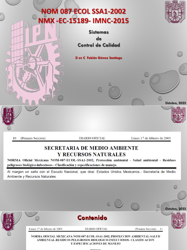 Nom 087, NMX 151 | PDF