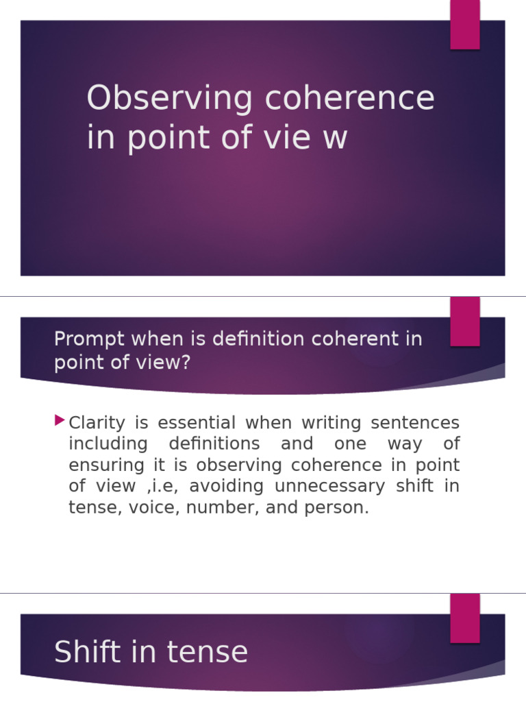 Observing Coherence in Point of View | PDF