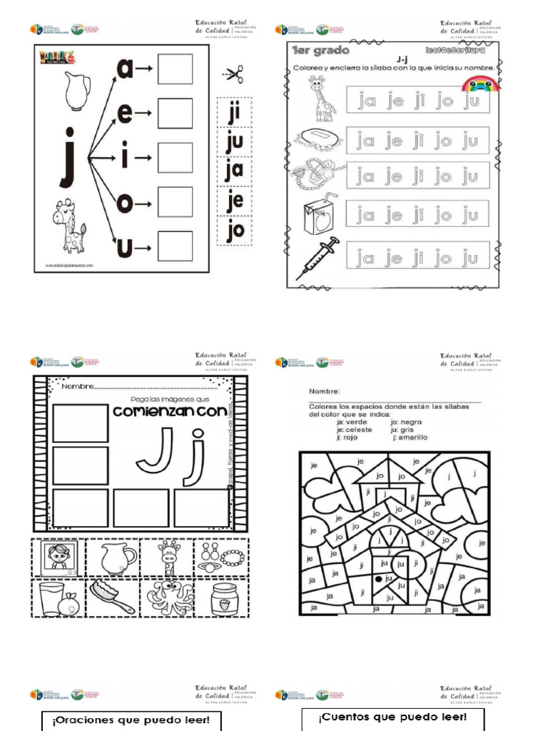Guia Cuaderno Letra J | PDF