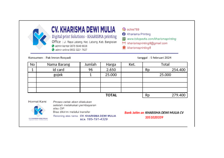 Nota Invoice | PDF