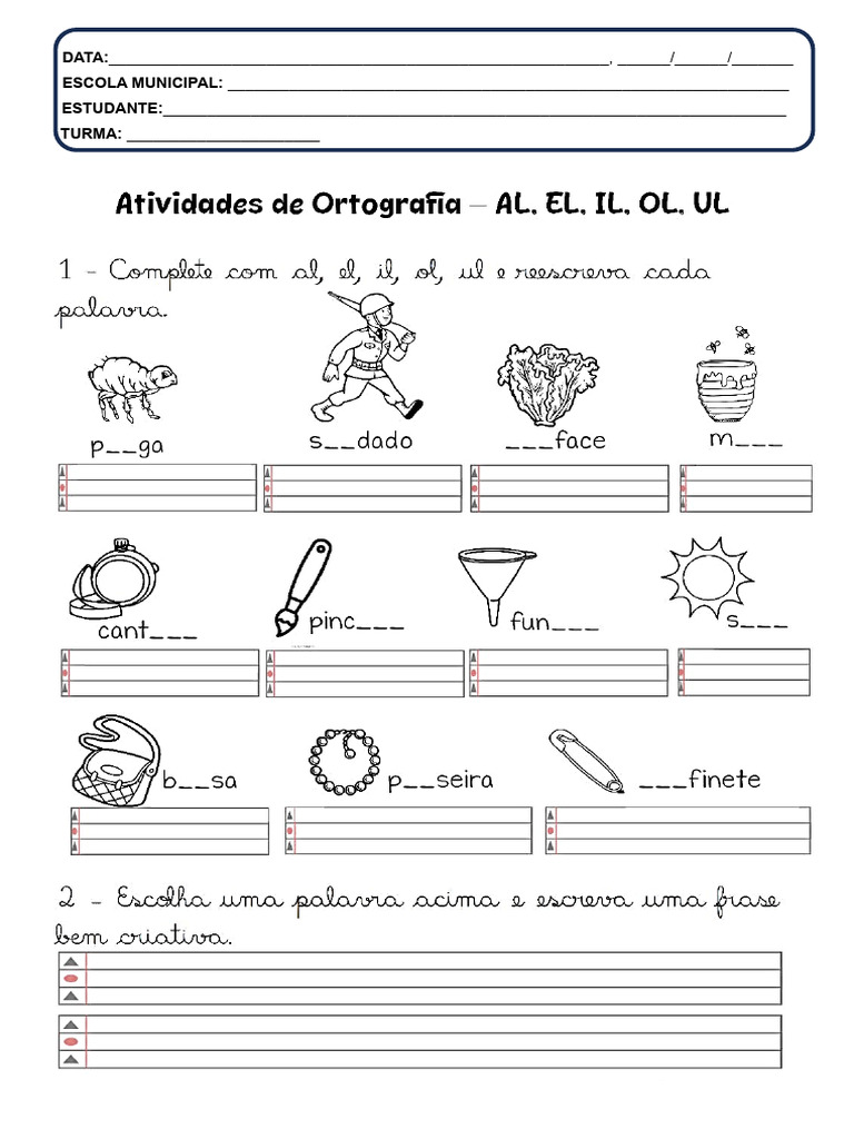 Al El Il Ol Ul e Letra Cursiva | PDF