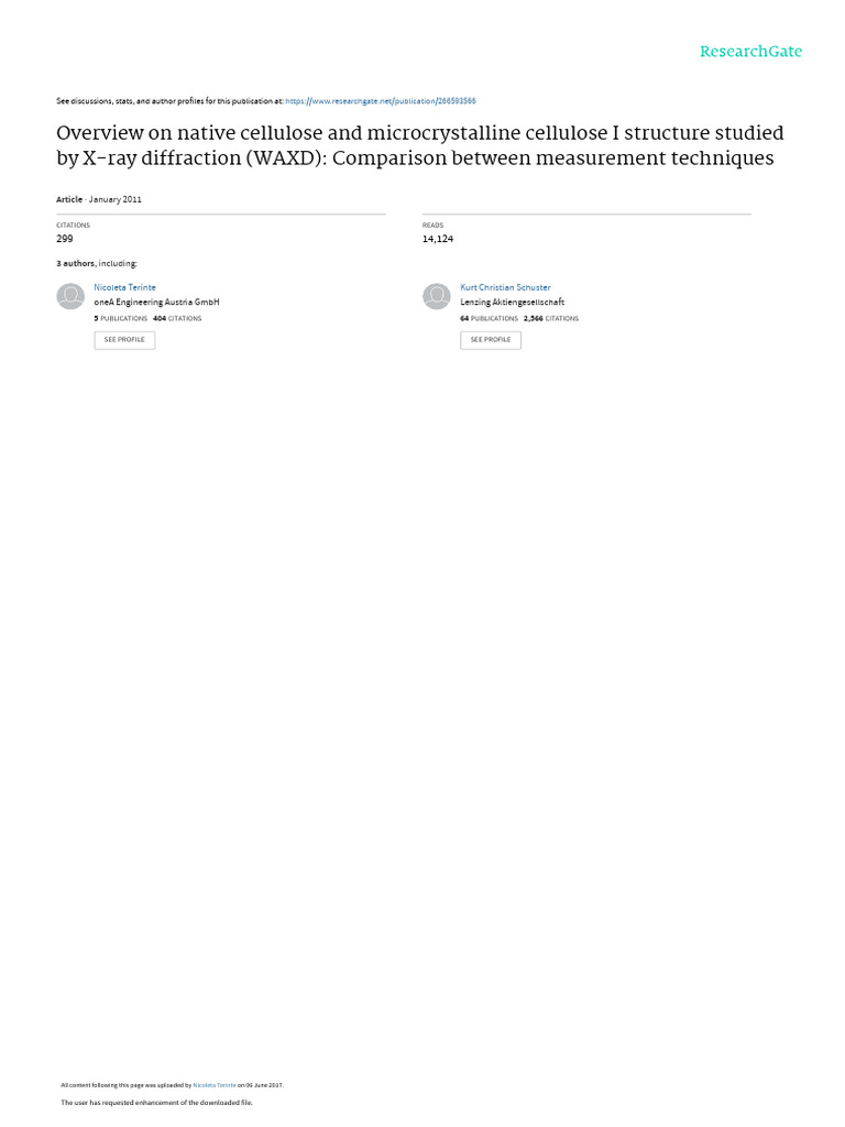 Overview On Native Cellulose and Microcrystalline | PDF