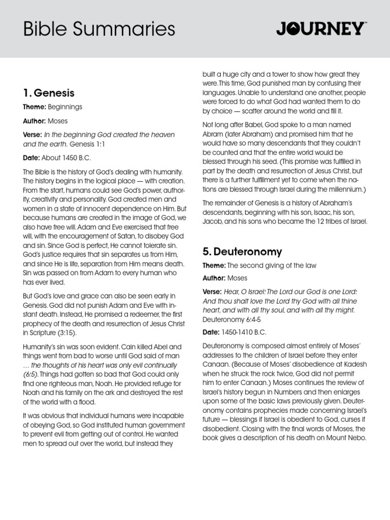 Bible-Summaries-KJV-2016-2017 OT | PDF