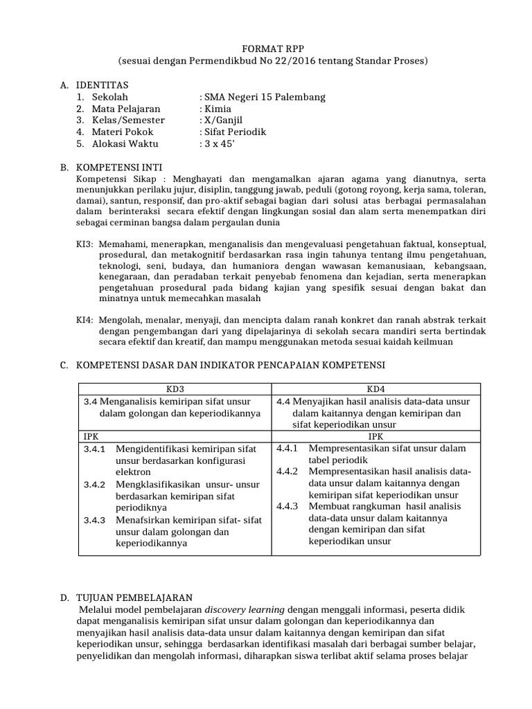 RPP Biologi Discovery | PDF